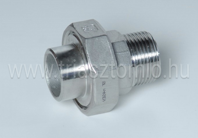 Ground joint union with welding end and male thread Three-piece ...