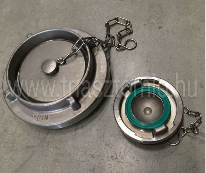 Stainless steel Storz coupling blind cap with chain acid resistant steel